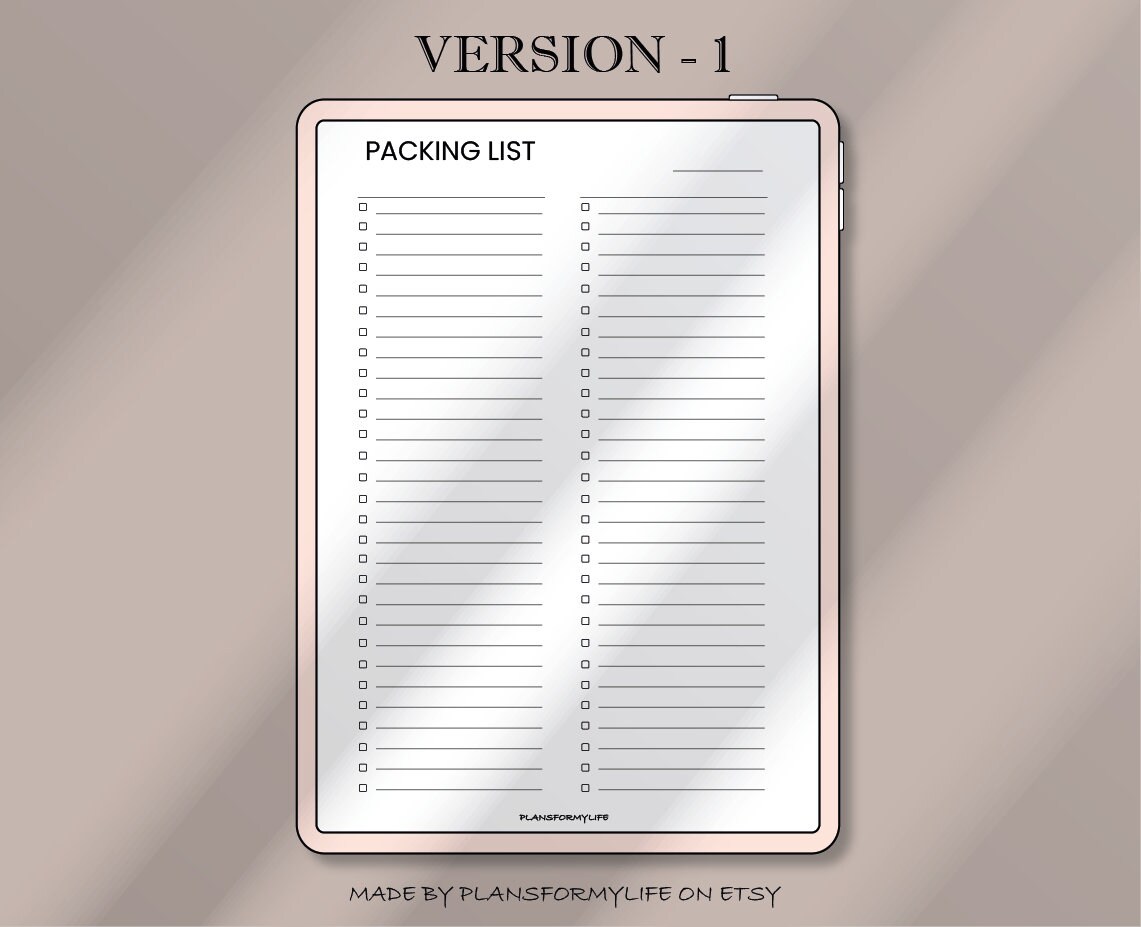 Packing List, Packing Checklist for Holiday, Work Trip, College, Moving ...