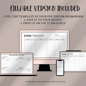 Exam Tracker Printable, Assessment Tracker Sheet, University Planner ...