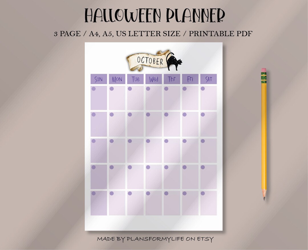 Halloween Planner Printable, Halloween Planner, Halloween Digital ...