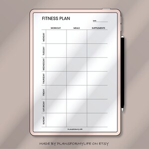 Digital Weekly Fitness Planner,workout Planner, Meal Planner, Vitamin ...