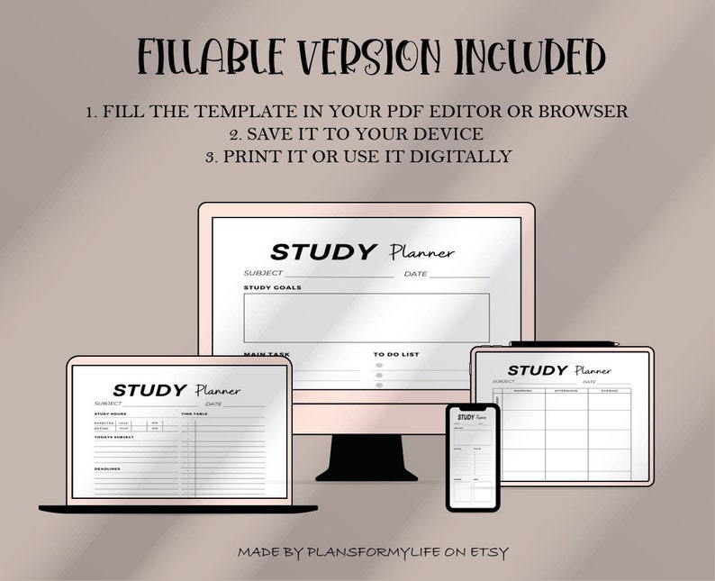 Study Planner Printable Student Planner Academic Planner - Etsy