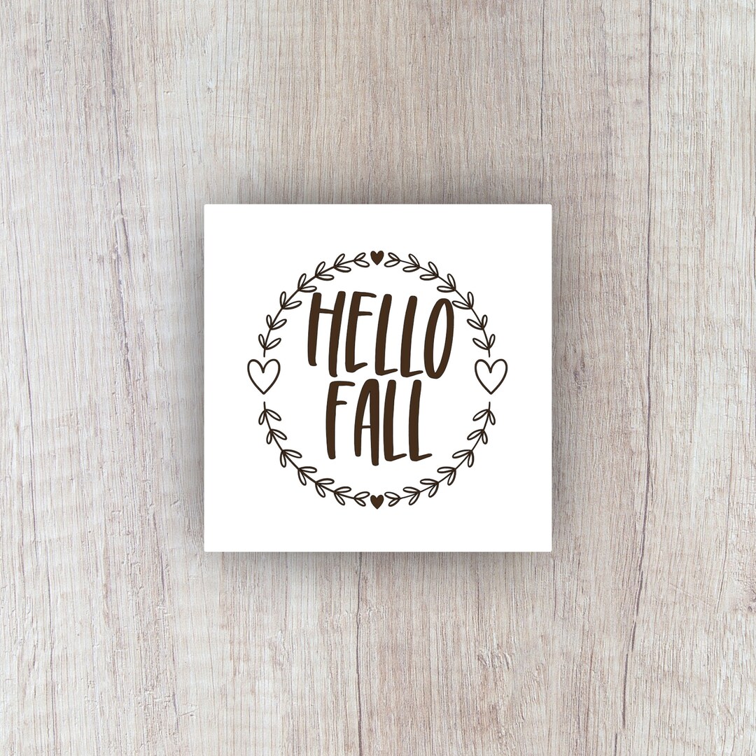 Hello Fall Vinyl Decal - Etsy