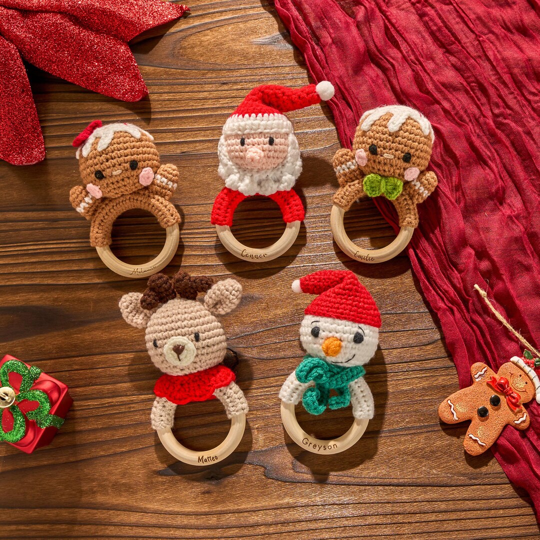 Personalized Baby Rattles • Animal Crochet Rattles • Baby Shower ...