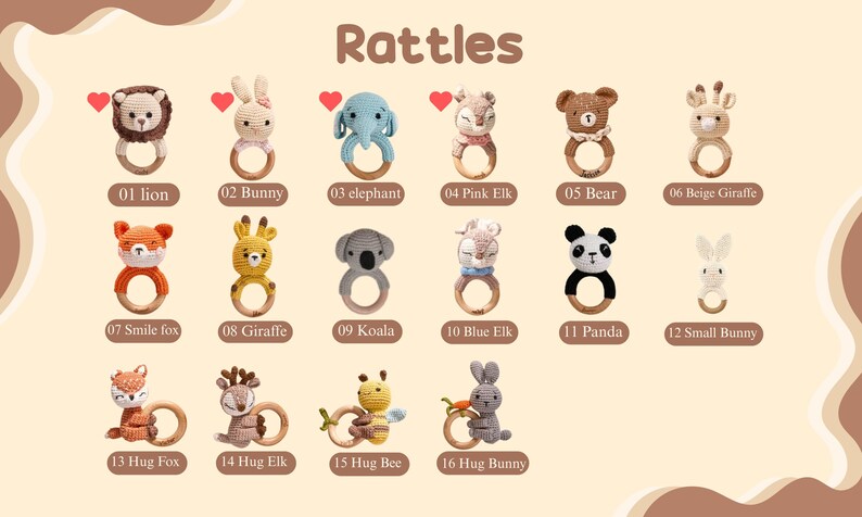 Personalized Crochet Animal Rattle: Handmade Cotton Newborn Gift - Etsy
