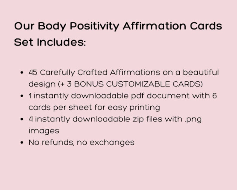 45 Printable Body Positivity Affirmation Cards for Women/teenagers + 3 ...