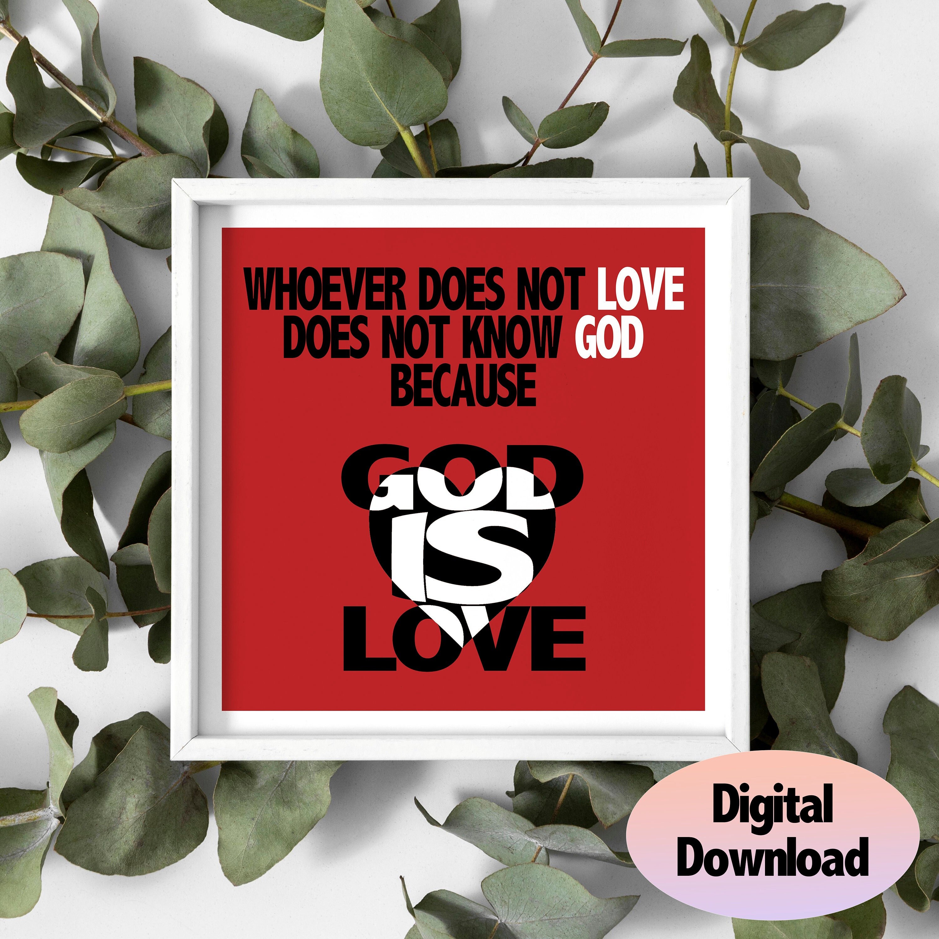 Christian Wall Art God is Love Bible Verse Wall Art Digital - Etsy