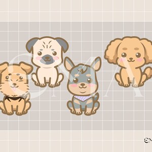Kawaii Dog Clipart, 30 PNG Designs, Bundle With Chibi Pop Style PDF ...