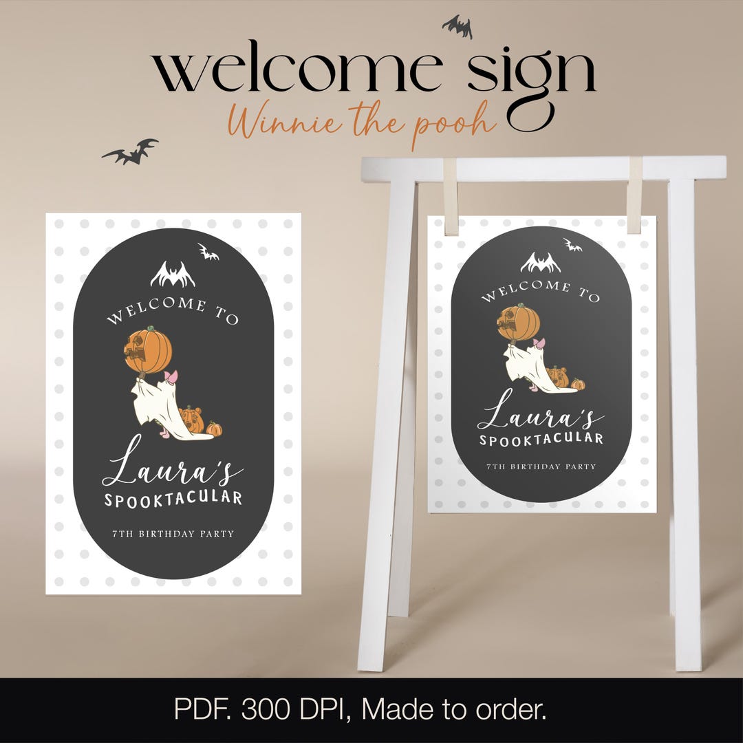 Custom Winnie the Pooh Piglet Sign PDF / Winnie the Pooh Halloween ...