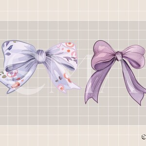 COQUETTE Bows Clipart, 12 PNG Designs, Watercolor Style EPS Bundle ...