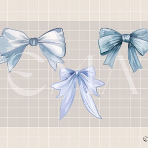 COQUETTE Bows Clipart, 12 PNG Designs, Watercolor Style EPS Bundle ...