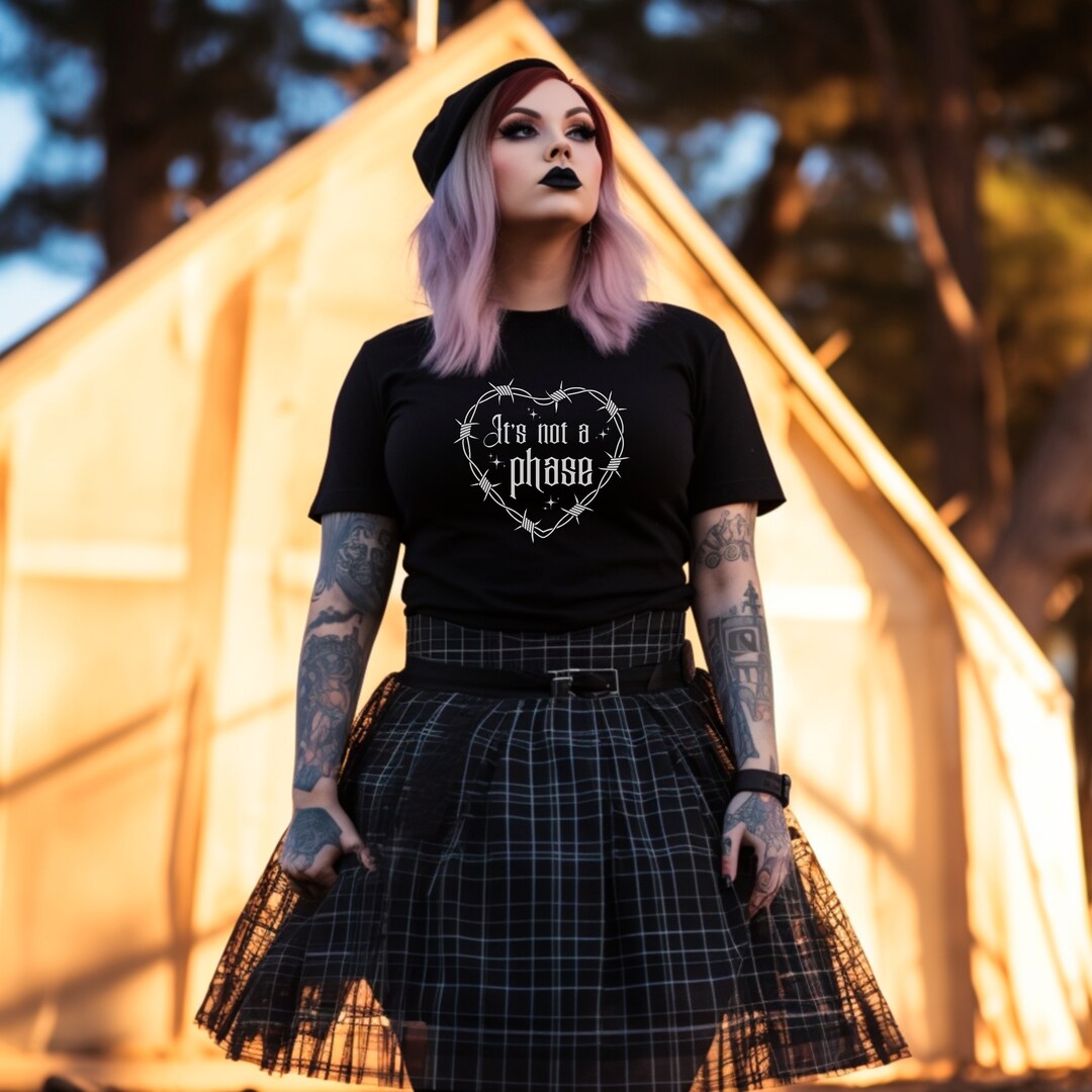 Unisex Black Gildan Cotton Goth Emo Punk Alternative its Not a Phase ...