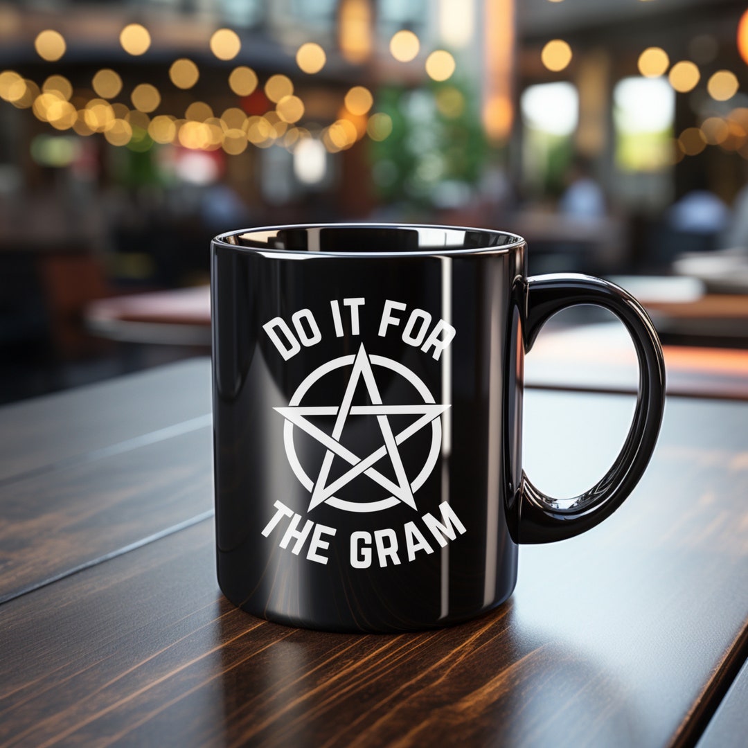 11oz Black do It for the Gram Pentagram Funny Occult Demon Satan Gothic ...