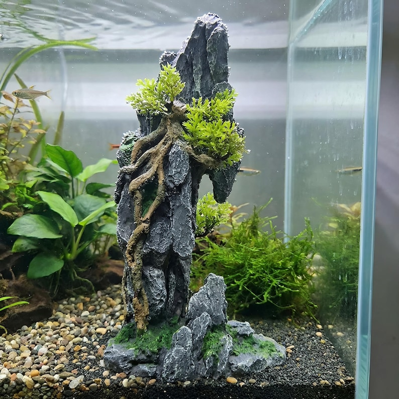 Tall Aquarium Rocks & Terrarium Decor Ornament | Natural Stone Look ...