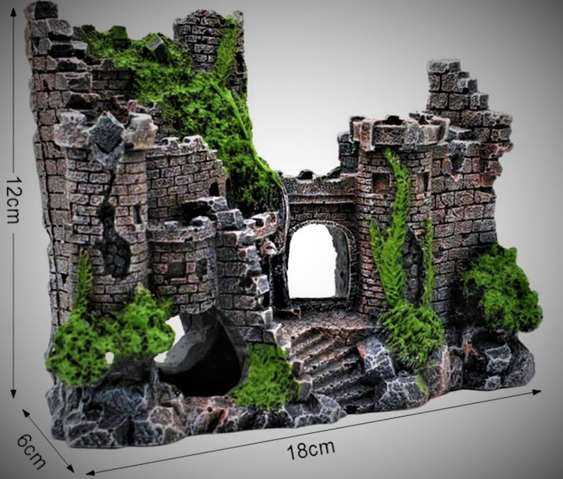 Sunken Castle Aquarium Decor: Resin Fish & Shrimp Tank Ornament - Etsy