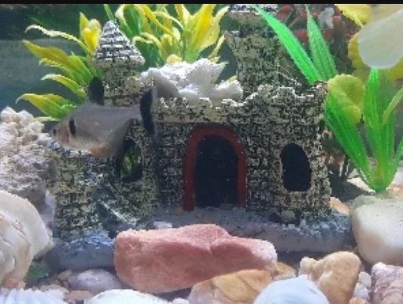 Small Castle for Aquarium Decor Fish Tank Decoration Aquascape - Etsy ...