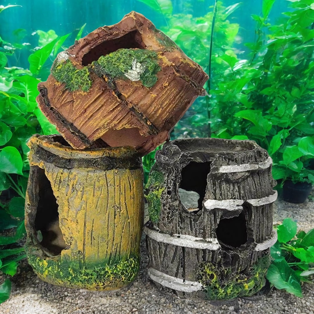 Cute Aquarium Barrel - Perfect for Shrimp, Small Fishes Ect. Different ...