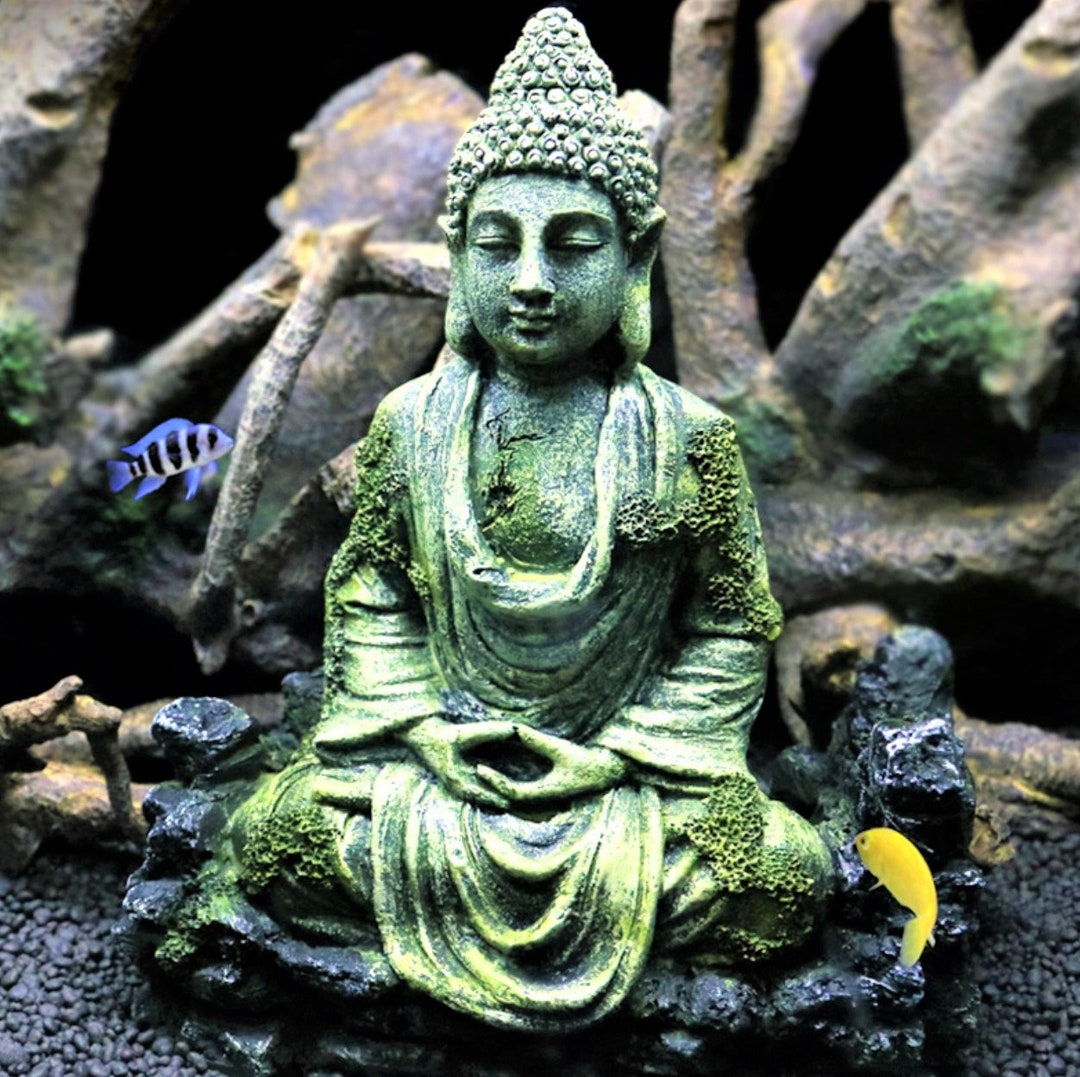 Resin Buddha Statue Aquarium Decor - 13x5x16cm - Zen Aquascaping ...
