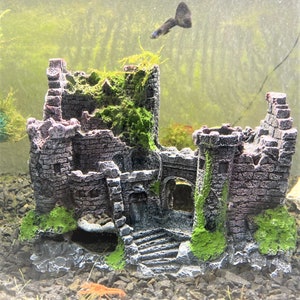 Large Sunken Castle 18x6x12cm Fine Detail Resin Aquarium Decor for ...