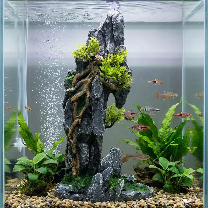 Tall Aquarium Rocks & Terrarium Decor Ornament | Natural Stone Look ...