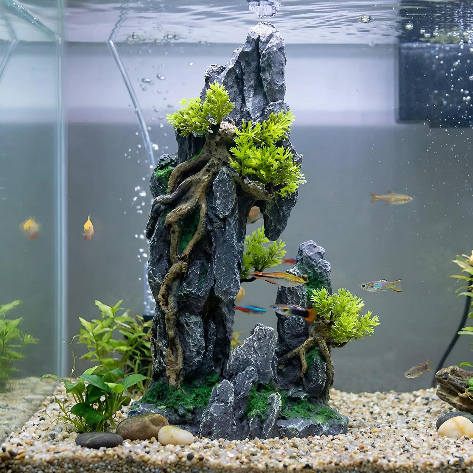 Tall Aquarium Rocks & Terrarium Decor Ornament | Natural Stone Look ...
