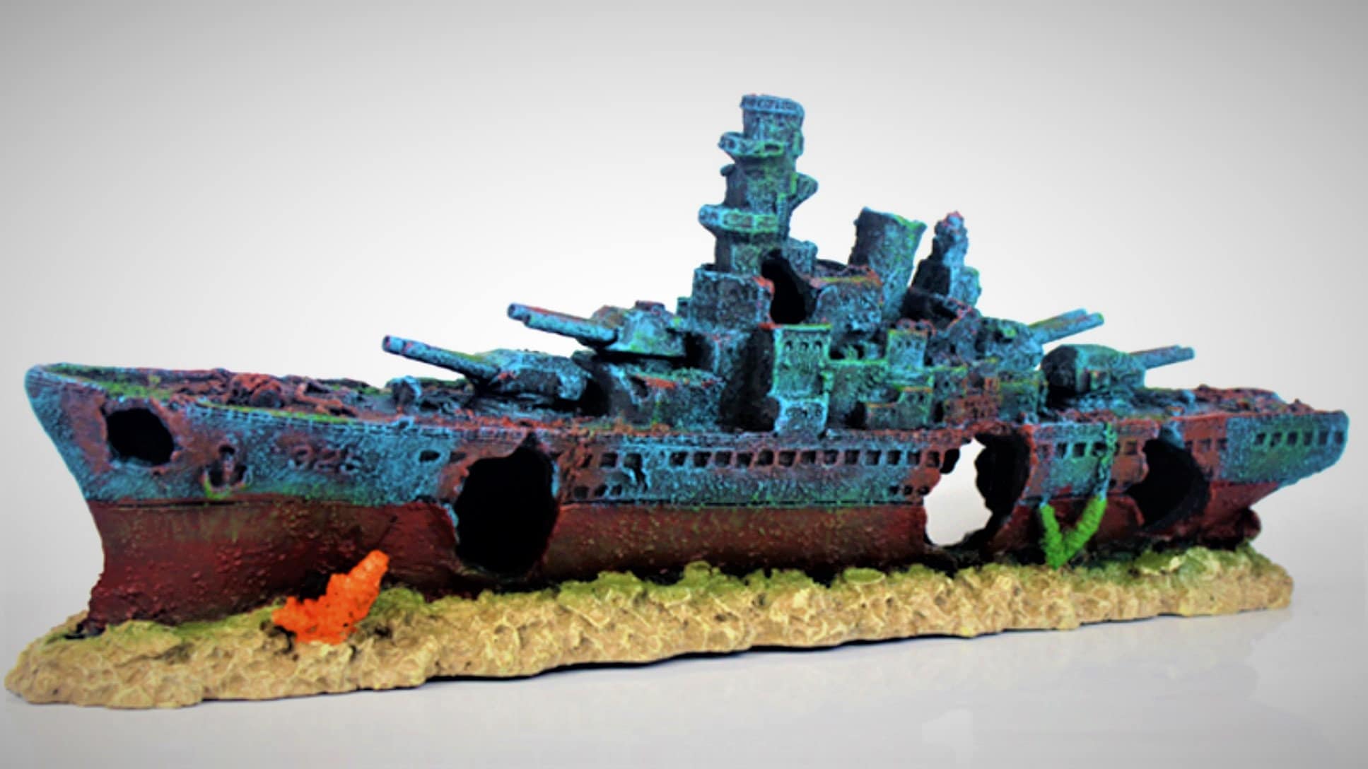 Large Sunken Warship Aquarium Decor Fine Detail for Aquarium Fish ...