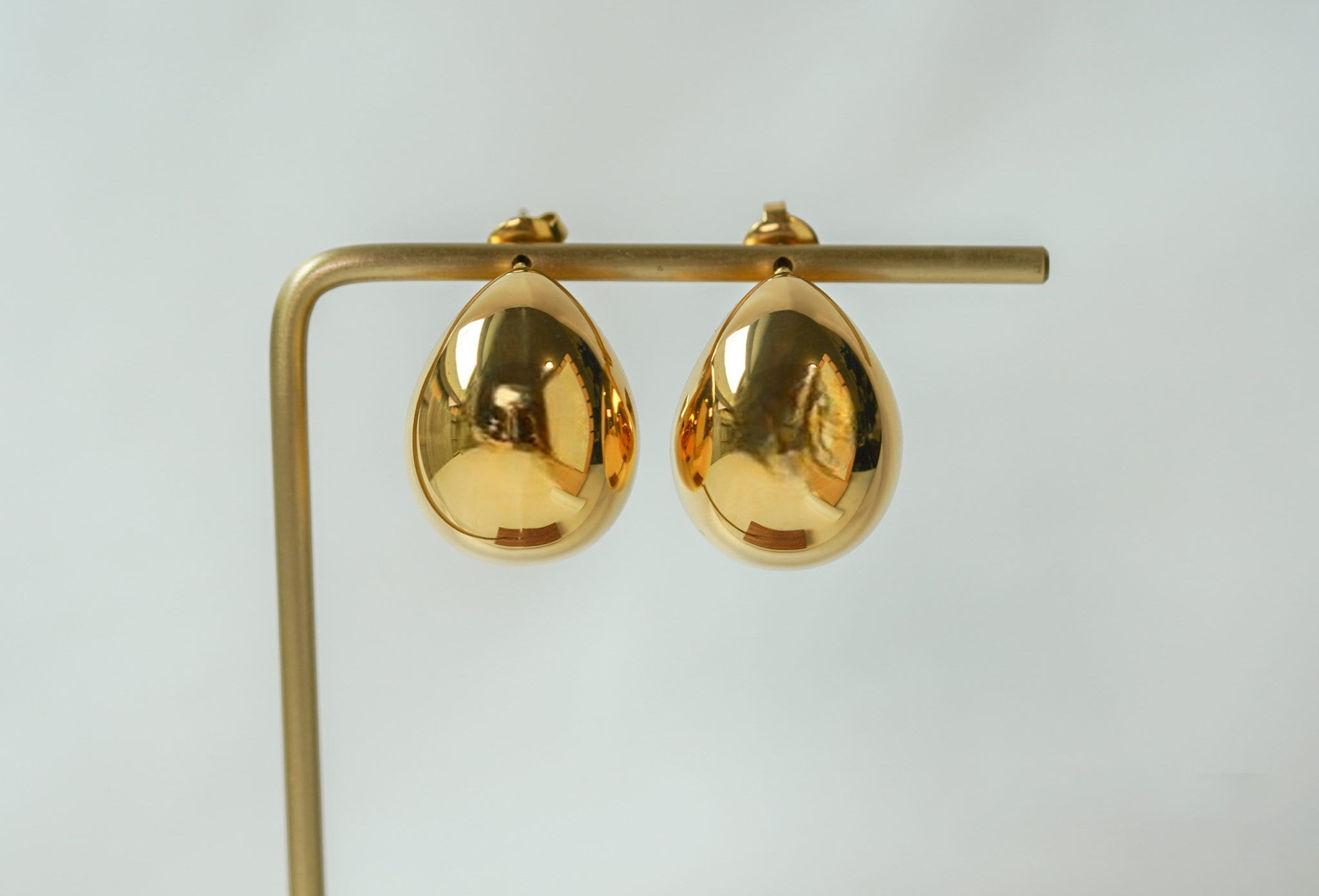 Chunky Hoop Earrings, Big Drop Hoops, Teardrop Earrings, Gold Drop ...