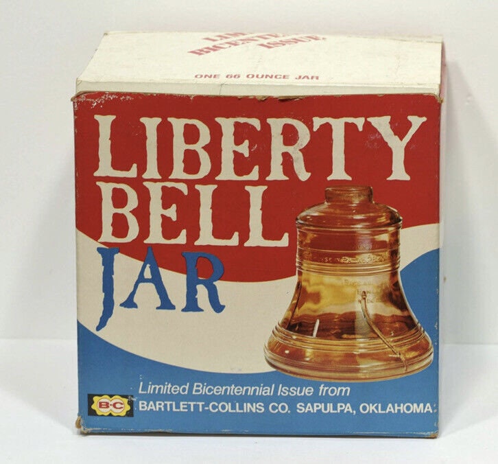 Vintage 1976 Liberty Bell Cookie Jar Amber Carnival Glass - Etsy