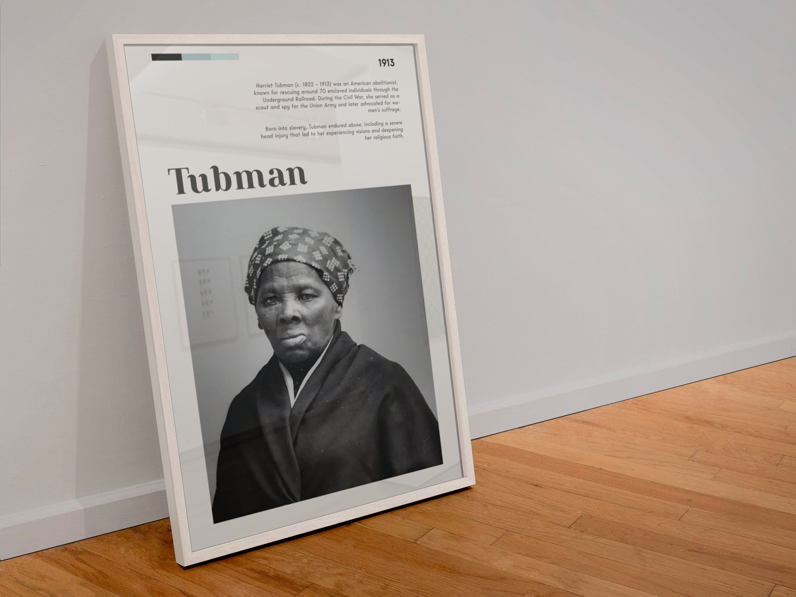 Harriet Tubman Poster Wall Art Quote American Abolitionist Social ...