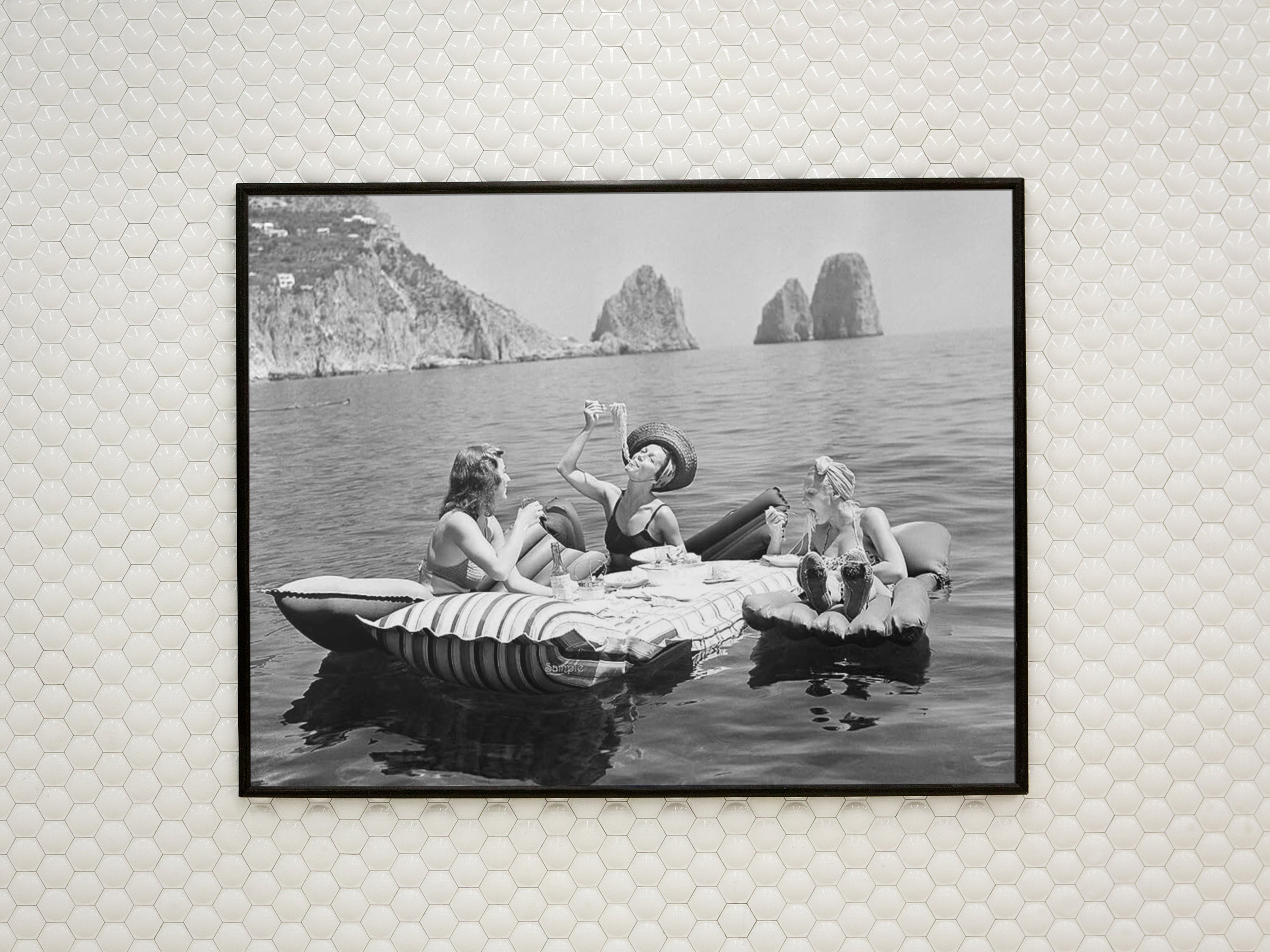 Three Young Women Photo Eat Spaghetti Floaties Capri Italy 1939 Ladies ...