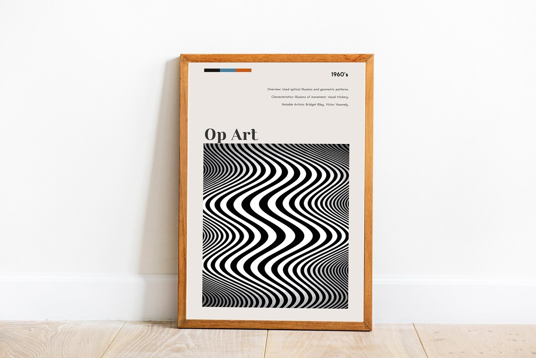 Op Art Wall Digital Art Movement Poster OP Art Vintage Antique Poster ...