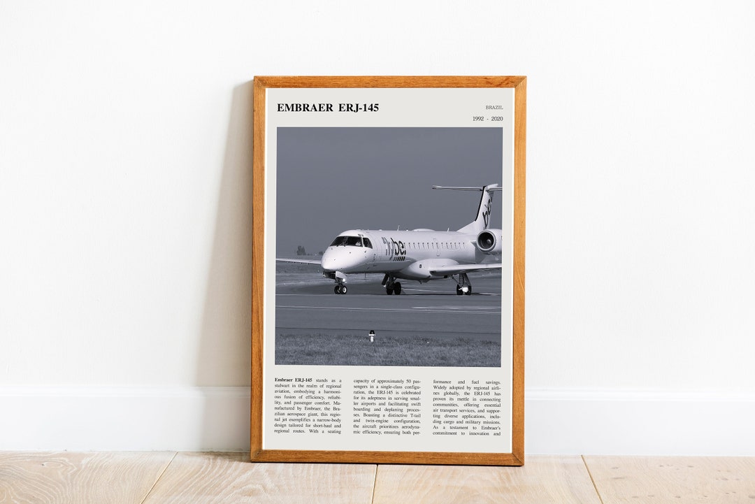 Embraer Erj 145 Print Wall Art Poster Digital Embraer Erj 145 Airplane ...