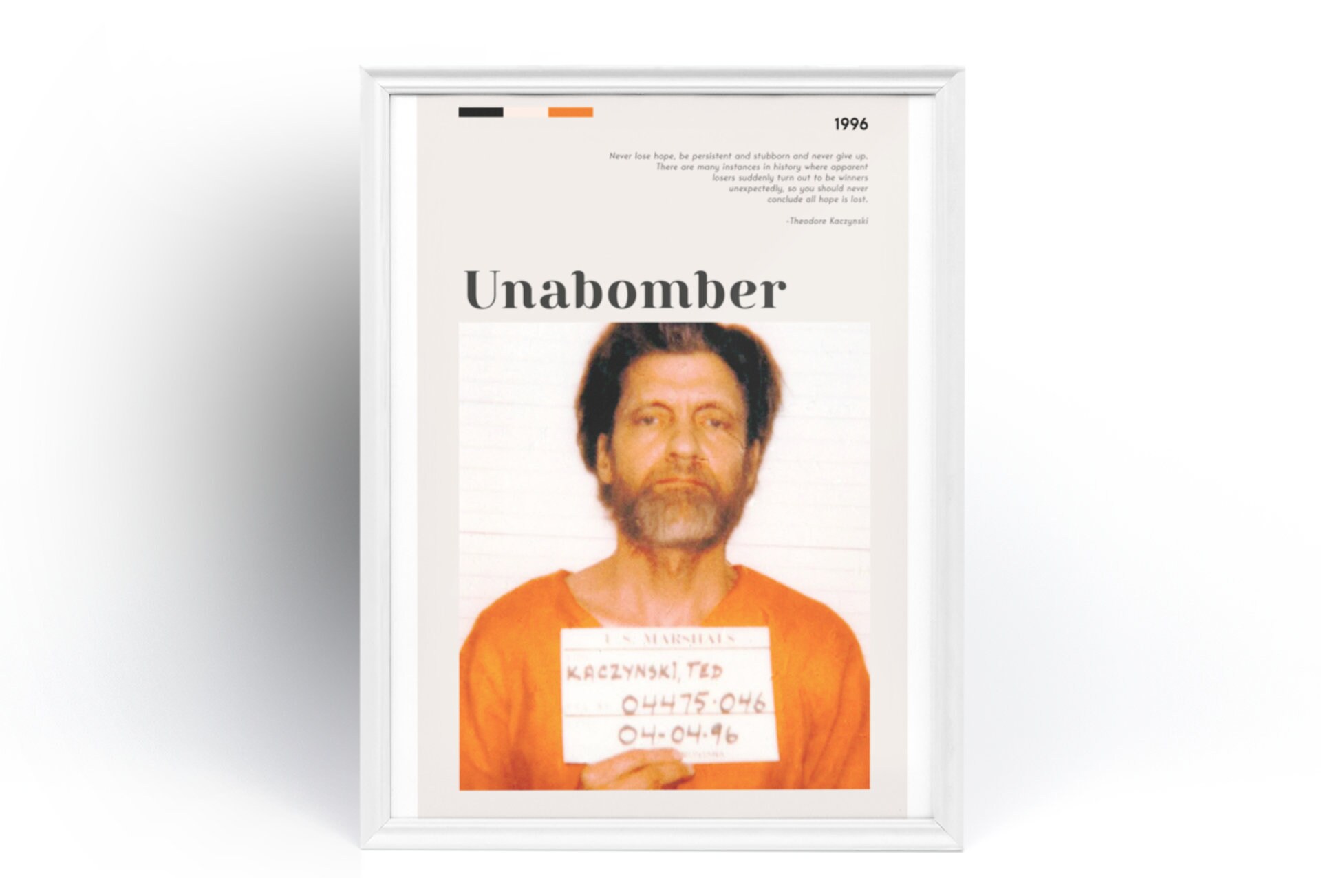 Theodore Kaczynski Unabomber Poster Wall Art Domestic Terrorist ...