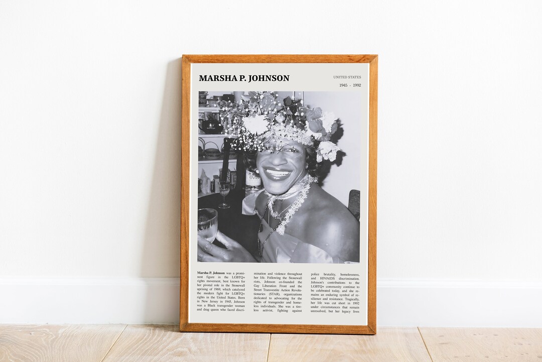 Marsha P. Johnson Wall Art Drag Queen Printable Poster Marsha P ...
