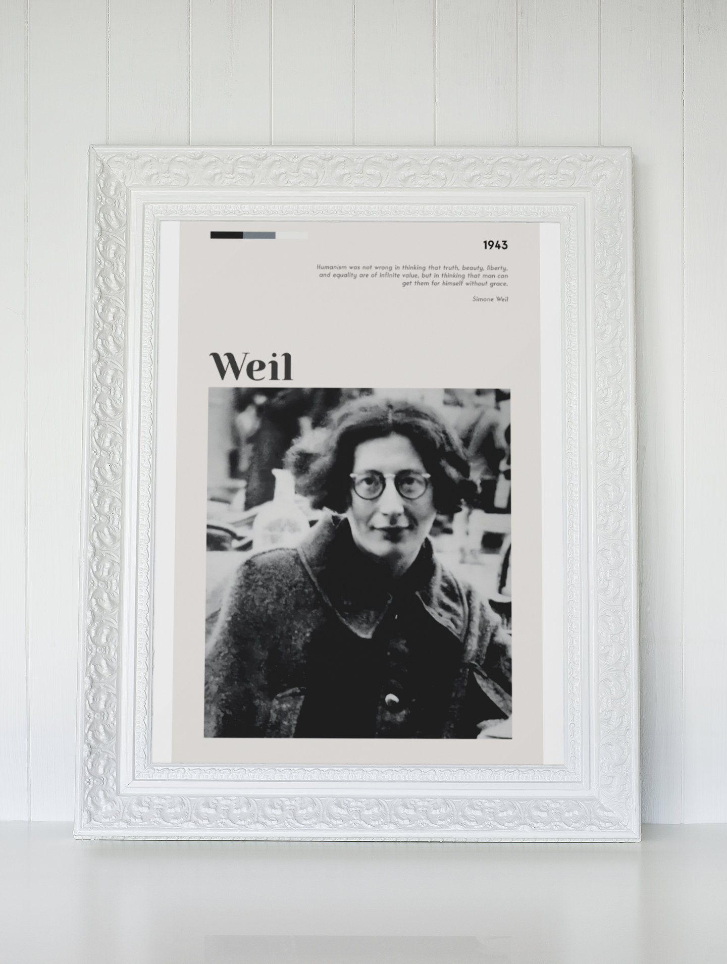 Simone Weil Poster Wall Art Quote French Philosopher PRINTABLE Digital ...