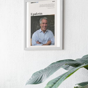 Jeffrey Epstein Poster Wall Art Mugshot Criminal Jeffrey Edward Epstein ...