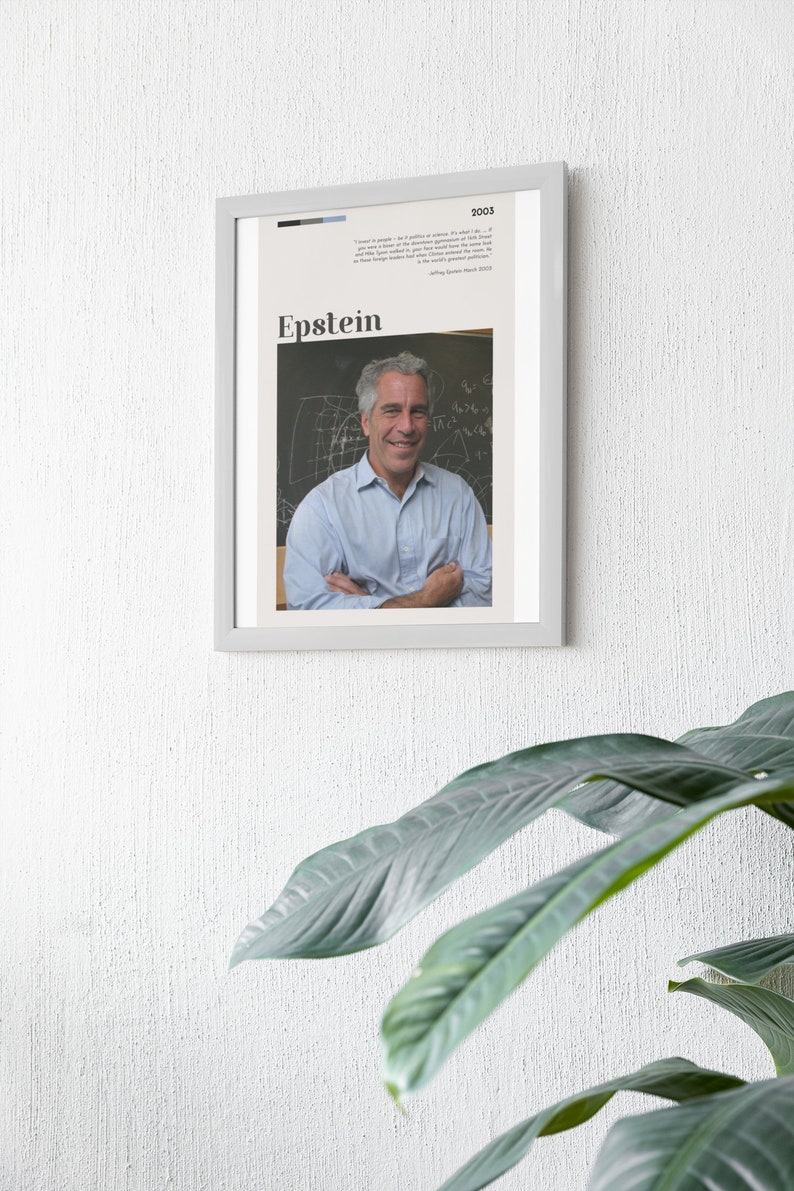 Jeffrey Epstein Poster Wall Art Mugshot Criminal Jeffrey Edward Epstein ...