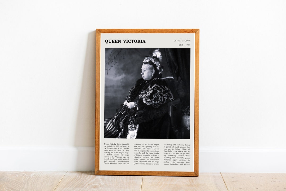 Queen Victoria Wall Art Printable Poster Digital Queen Victoria Black ...