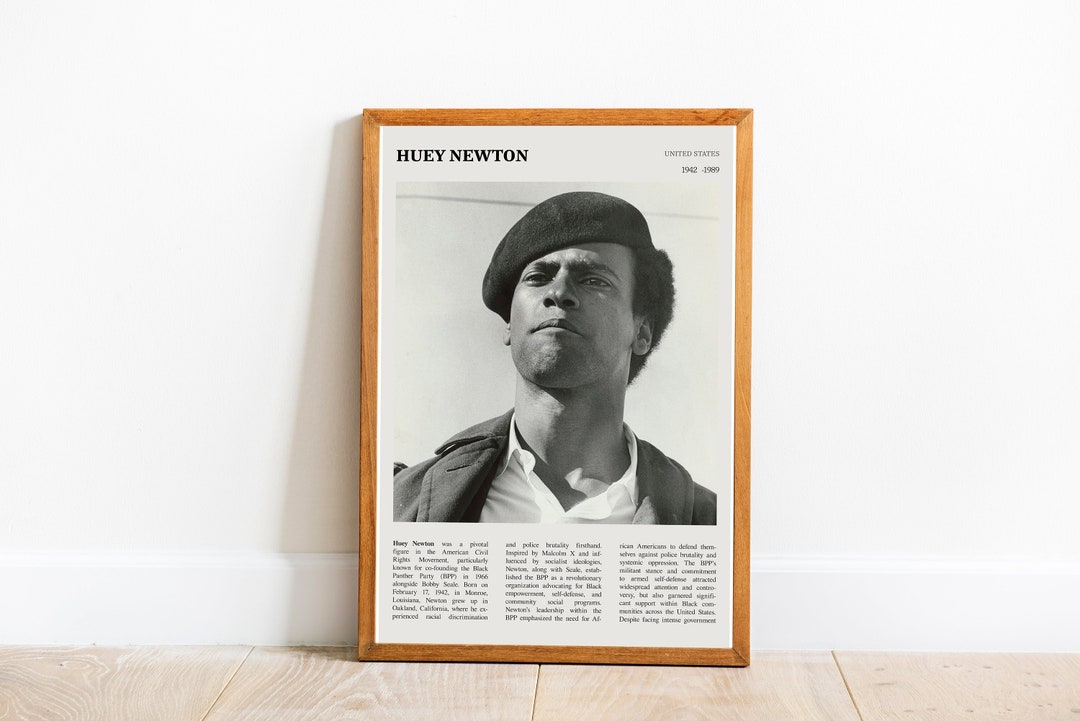 Huey P. Newton Wall Art Printable African Black American Revolutionary ...