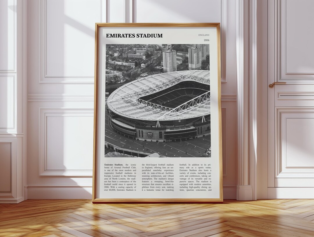 Emirates Stadium Print Wall Art Poster Football Soccer Sports Gift ...
