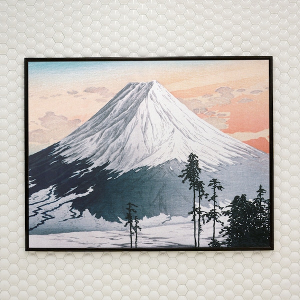 Antique Mount Fuji Canvas Painting - Etsy