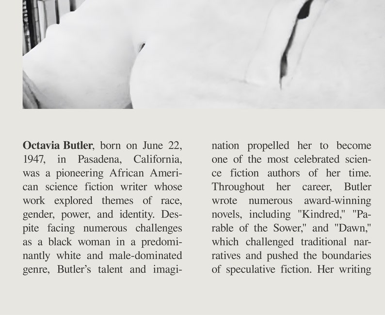 Octavia E. Butler Wall Art Black Power Movement Printable Poster ...