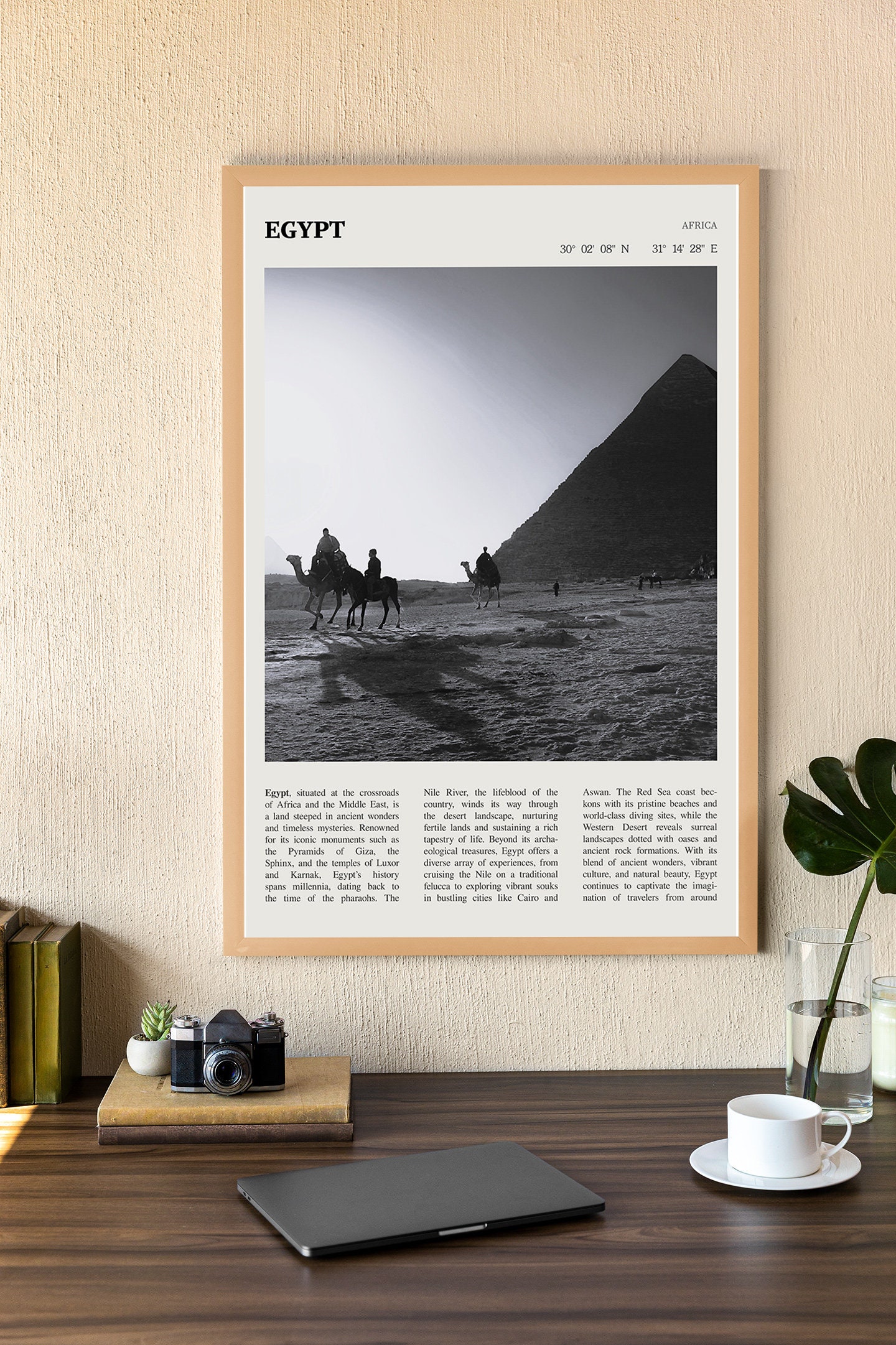 Egypt Wall Art Printable Egypt Cairo Poster Digital Black White Poster ...
