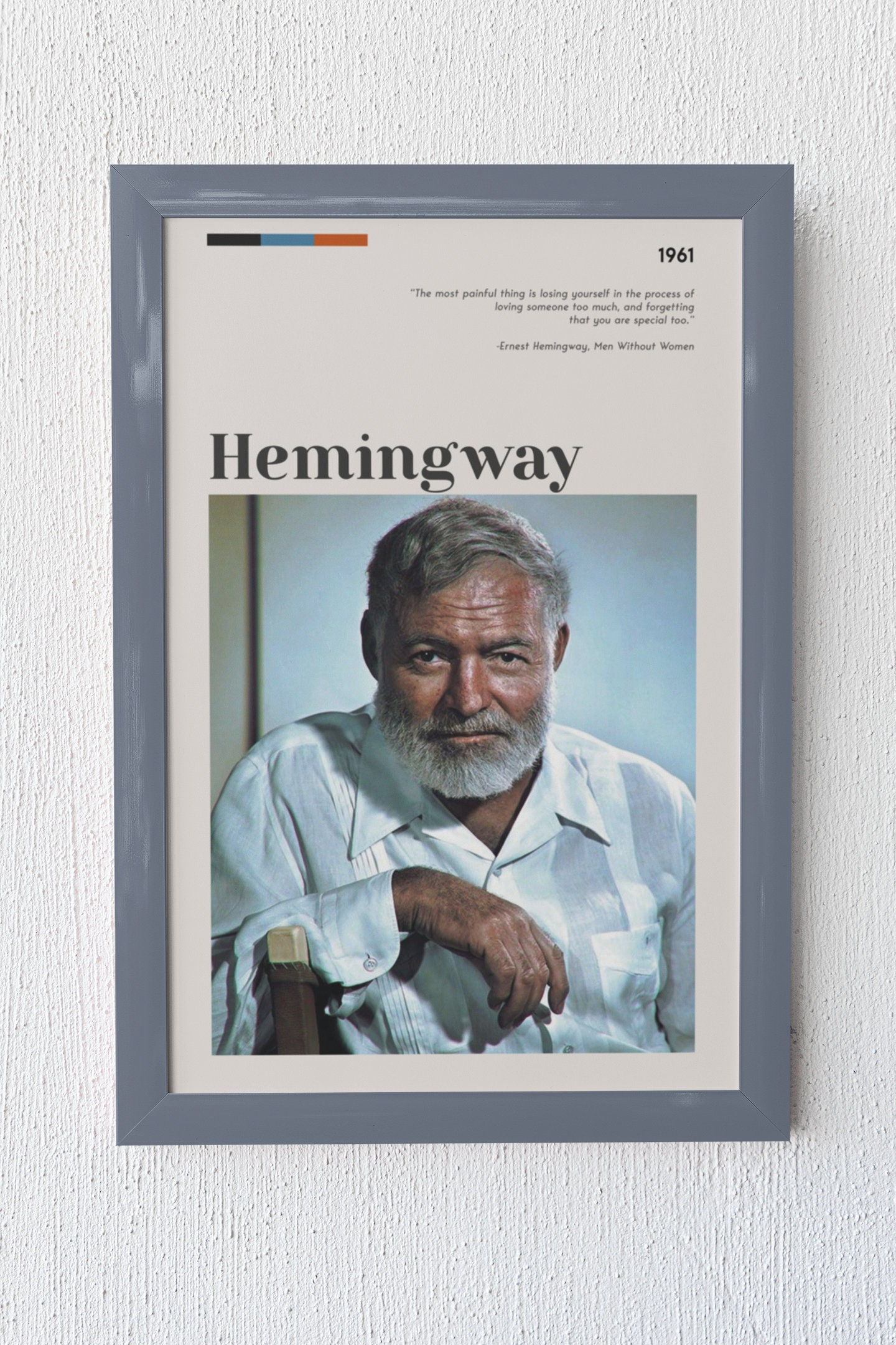 Ernest Hemingway Poster Wall Art PRINTABLE Digital Art - Etsy