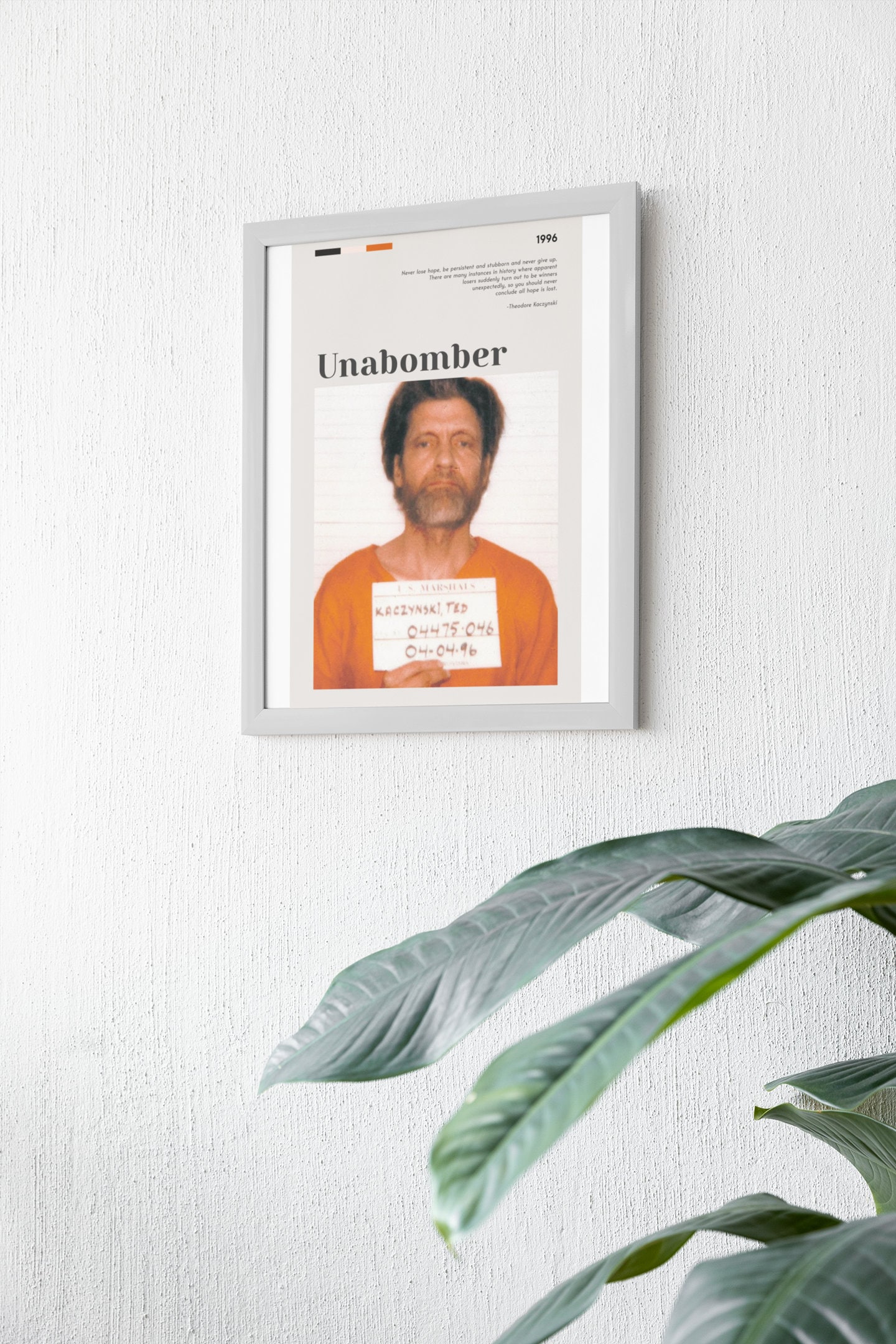 Theodore Kaczynski Unabomber Poster Wall Art Domestic Terrorist ...