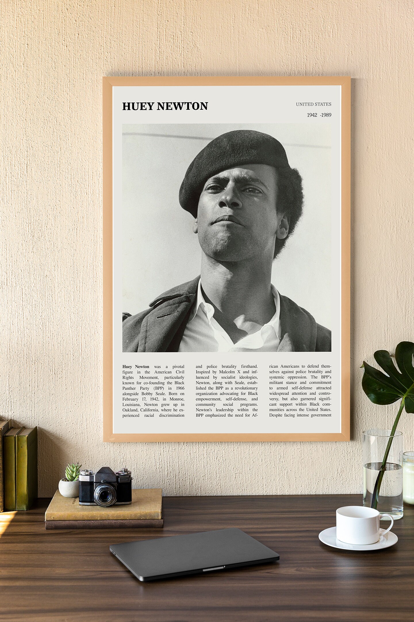 Huey P. Newton Wall Art Printable African Black American Revolutionary ...