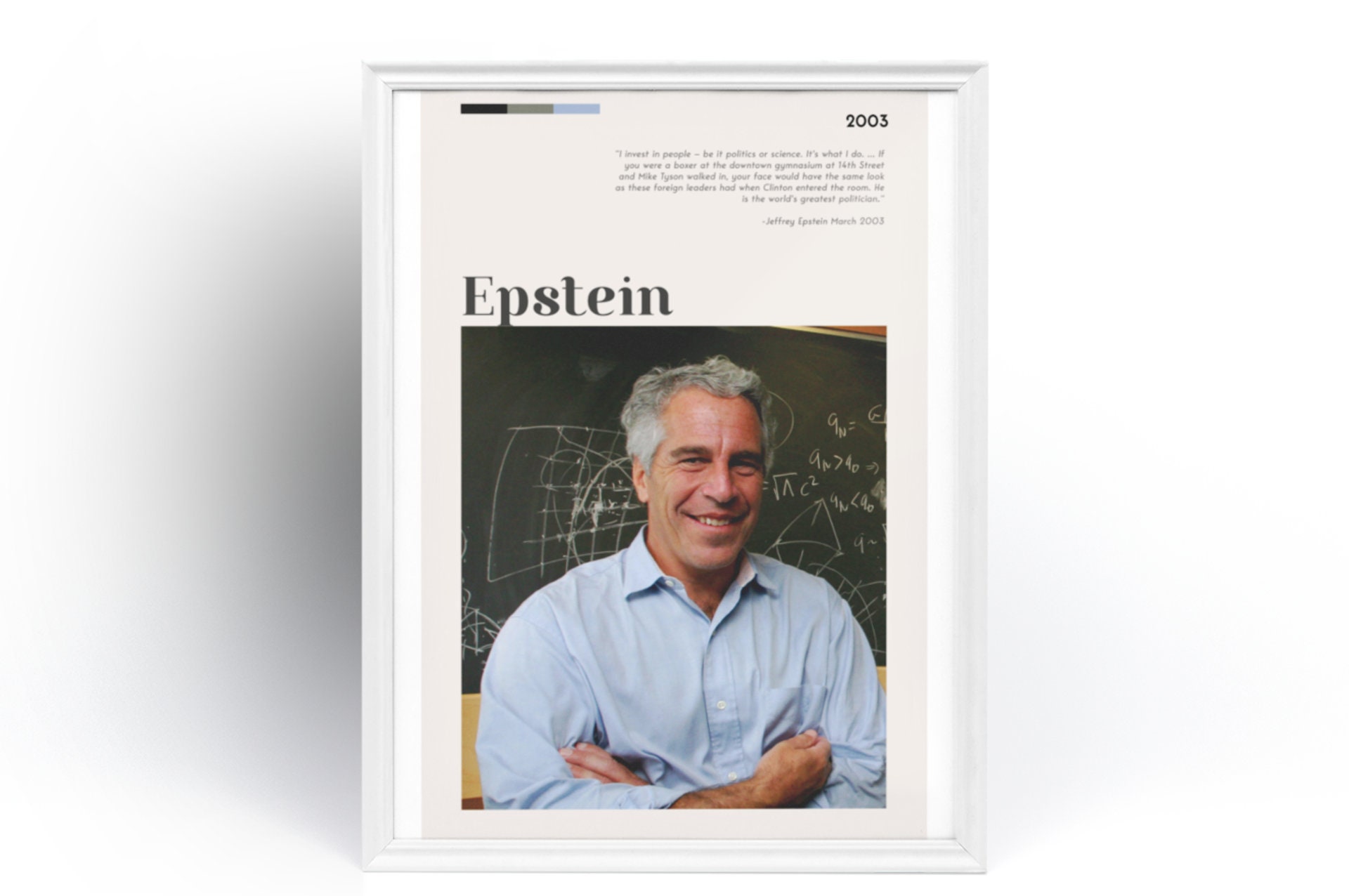 Jeffrey Epstein Poster Wall Art Mugshot Criminal Jeffrey Edward Epstein ...