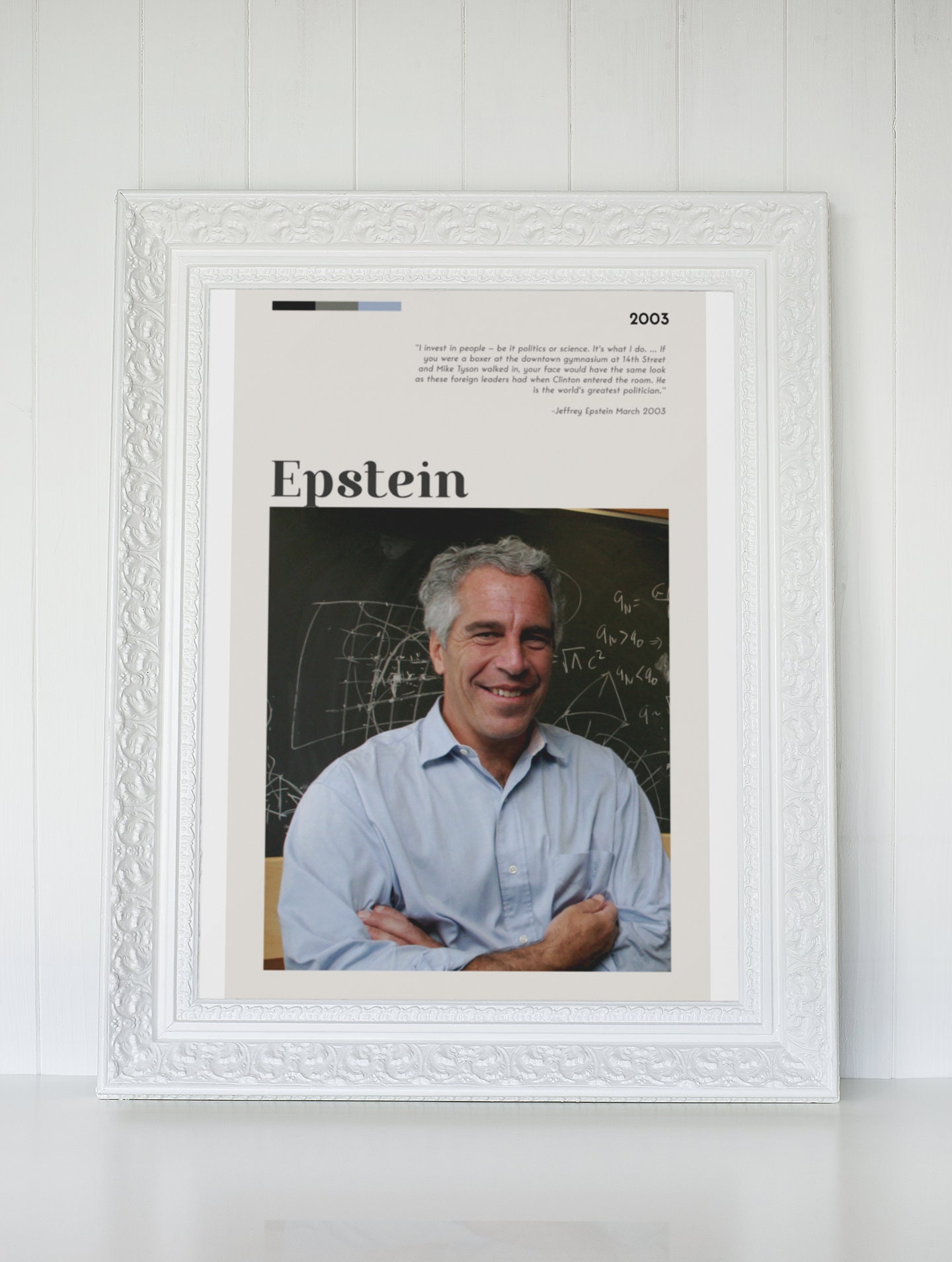 Jeffrey Epstein Poster Wall Art Mugshot Criminal Jeffrey Edward Epstein ...