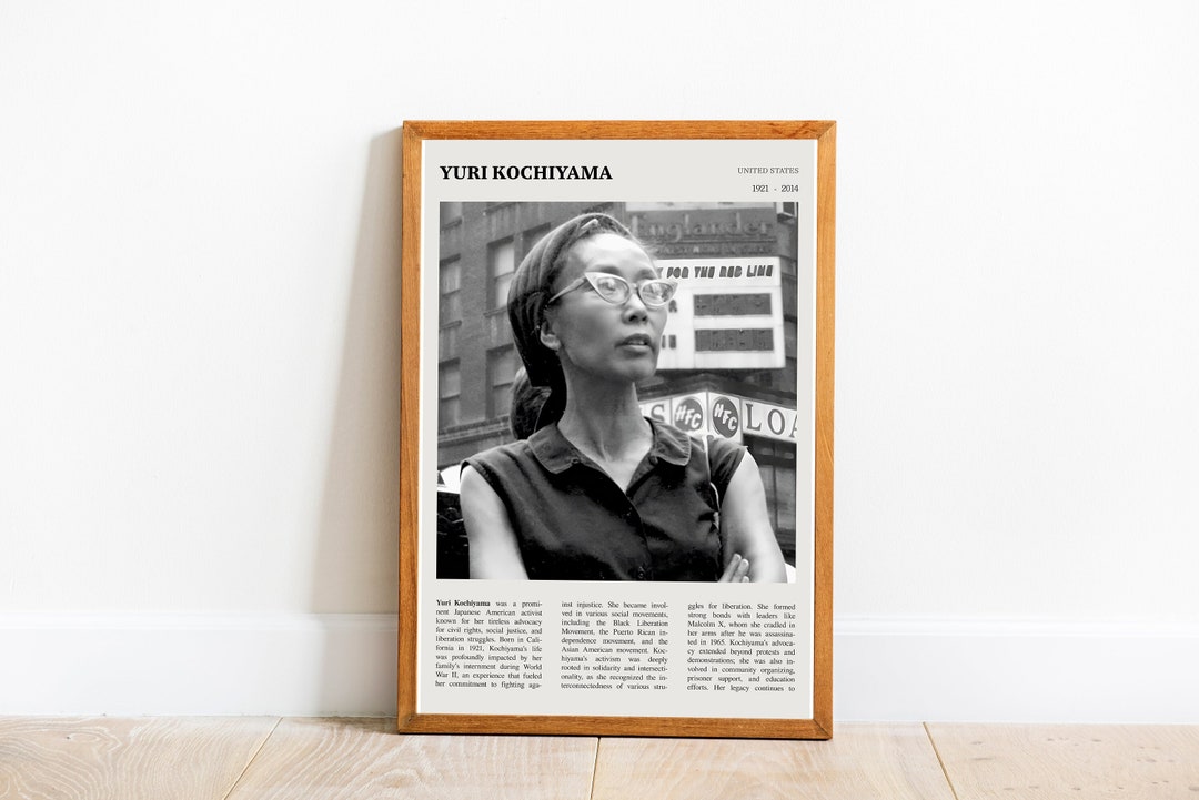 Yuri Kochiyama Wall Art Printable Poster Yuri Kochiyama Civil Rights Activist Digital Black ...