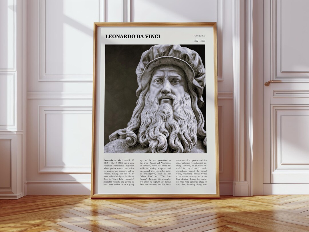 Leonardo Da Vinci Print Wall Art Poster Renaissance Leonardo Da Vinci ...