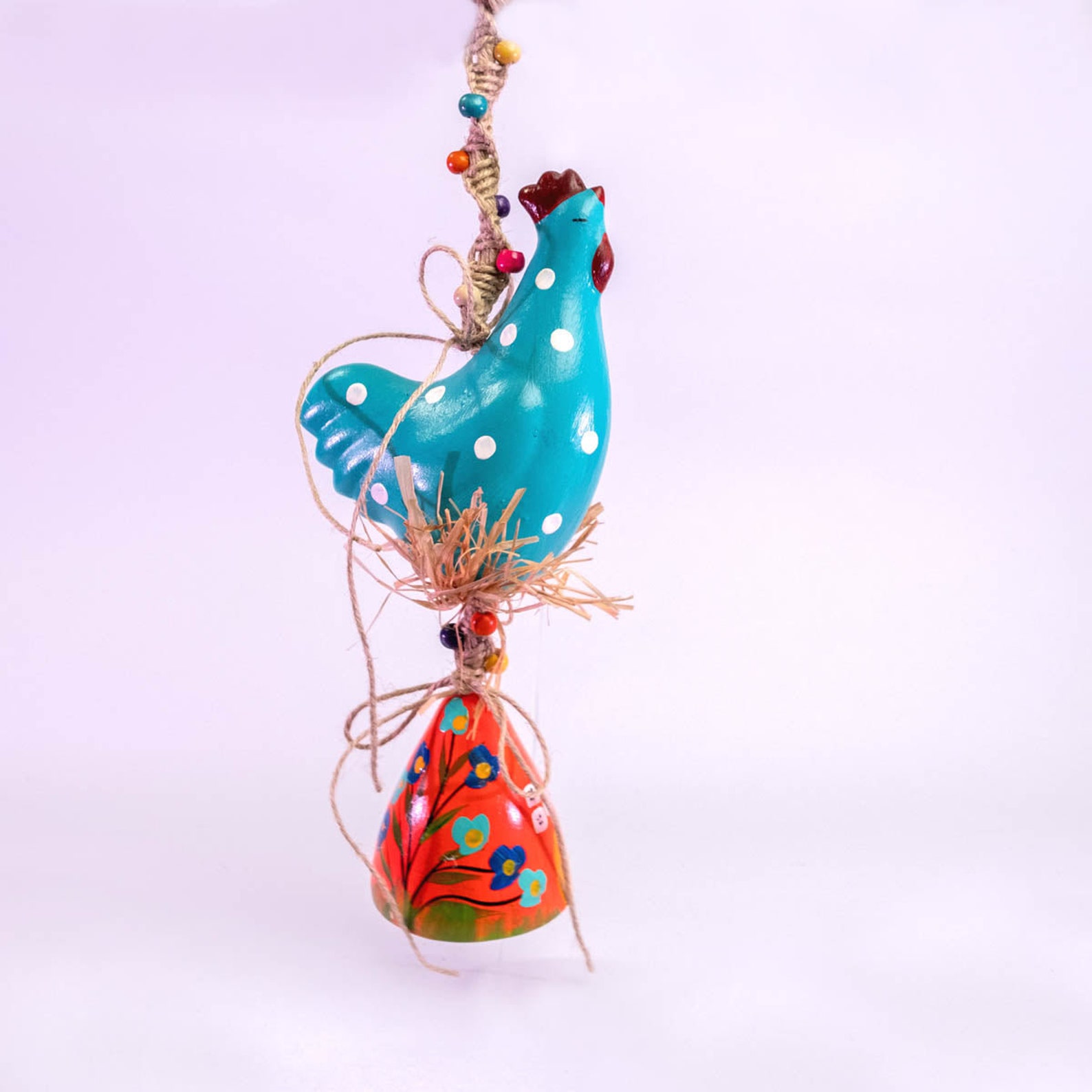 Wall-hanging Ceramic Rooster Bell / Home Decoration / Handmade ...